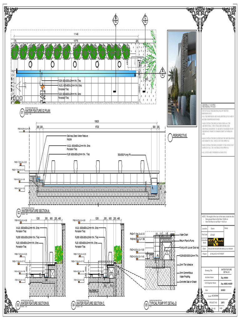 22972-Ls-402-Water Feature Details 02 | PDF | Materials | Architectural ...