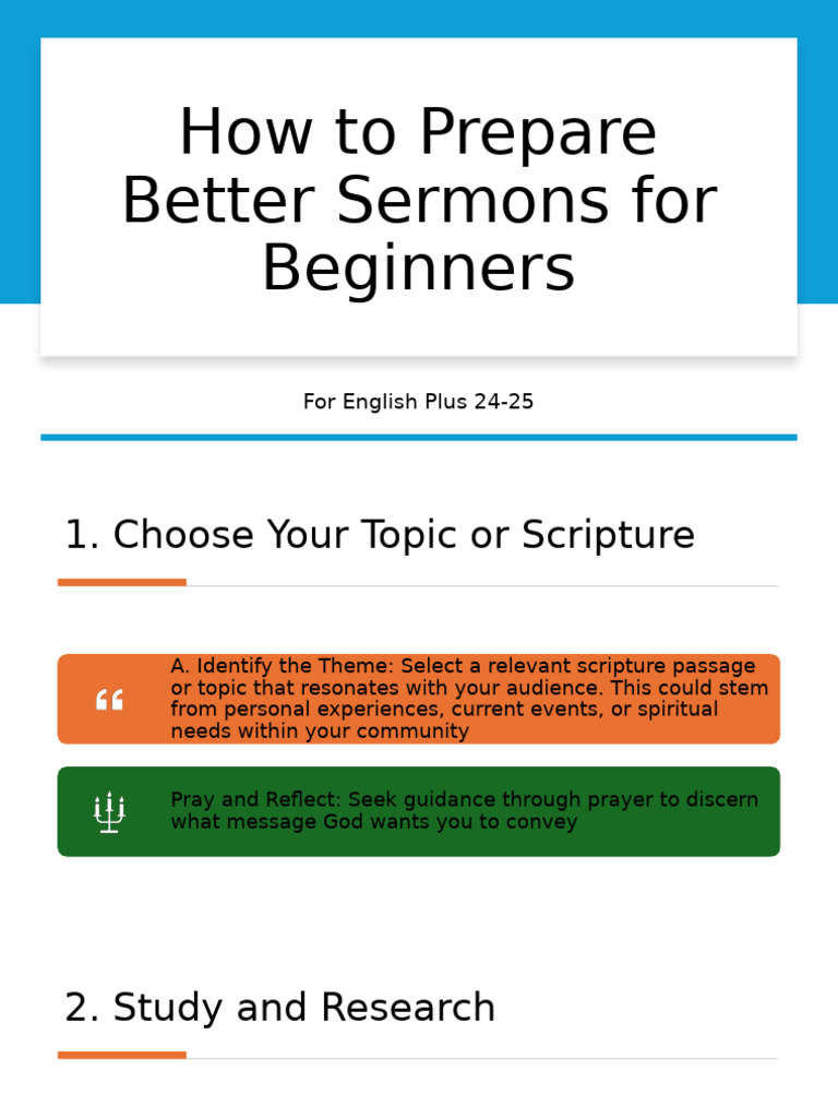 How To Prepare Better Sermons For Beginners | PDF | Sermon | Multimedia