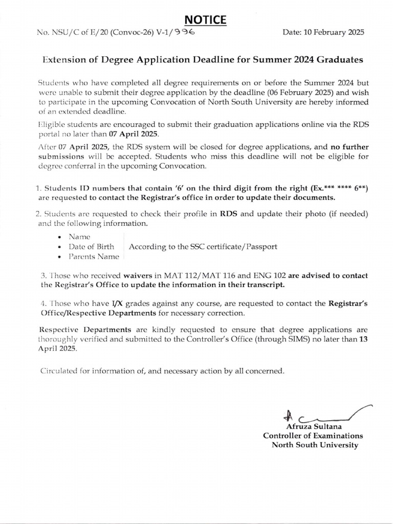 Extended Date of Degree Application | PDF