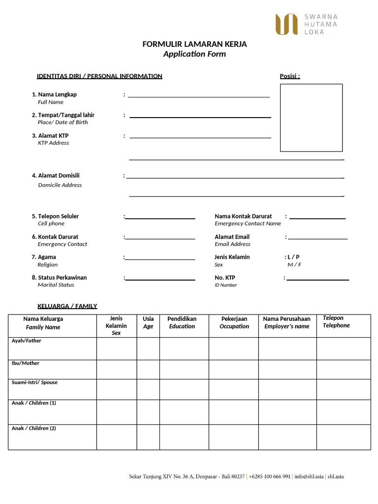 Formulir Kerja 2023 | PDF