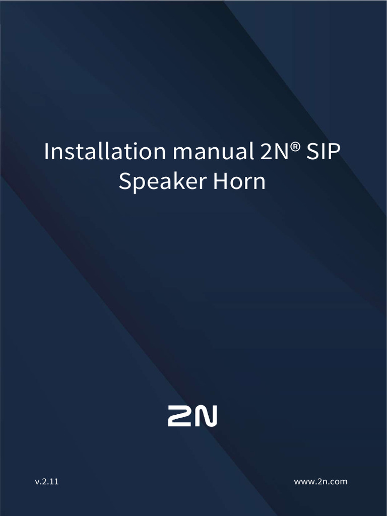 2N SIP Speaker Horn Installation Manual en 2.11 | PDF | Power Supply ...
