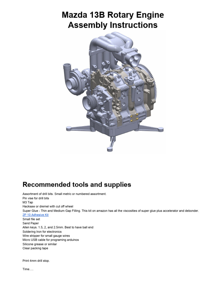Mazda 13B Rotary Engine Assembly Guide | PDF | Turbocharger | Gear