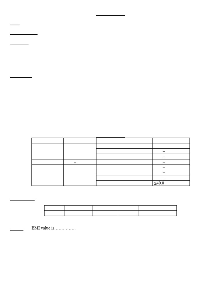 BMI Practical | PDF