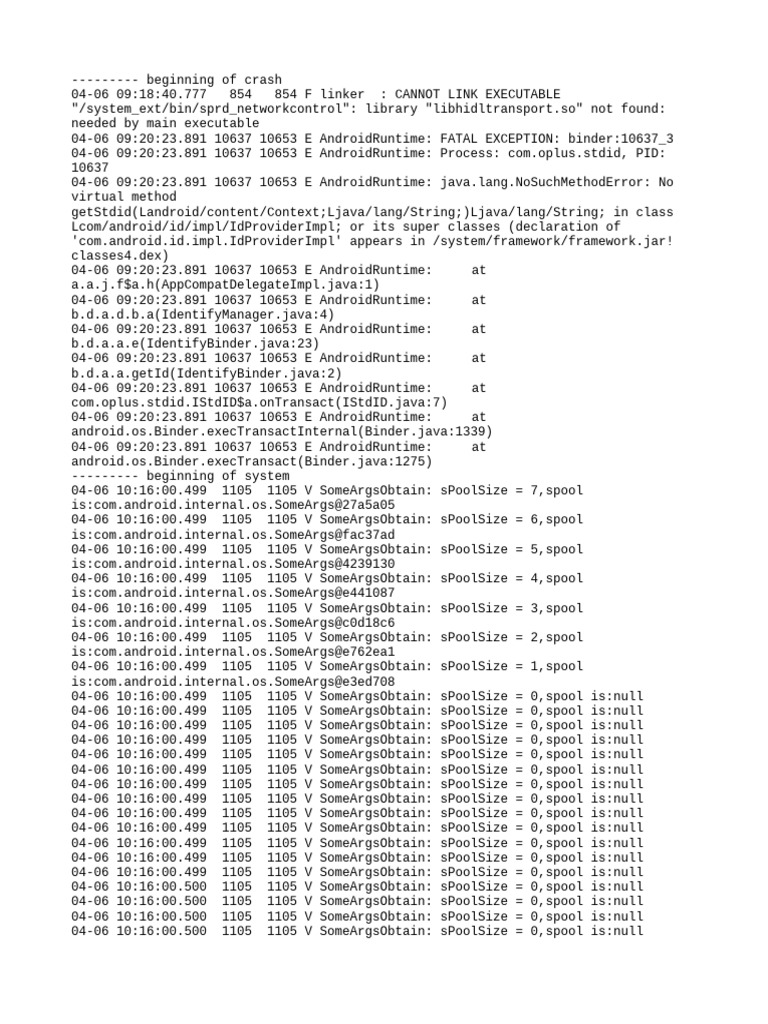 Standby Android Log 2025 0406 110347 | PDF | Smartphone | Computer ...