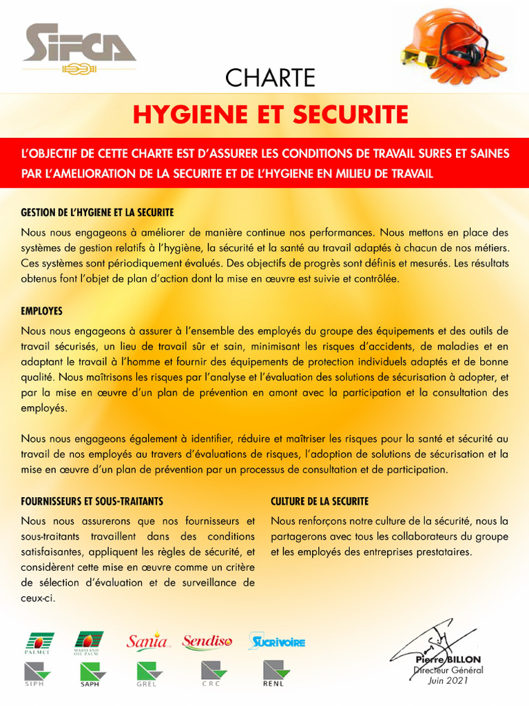 Charte Hygiene Securite | PDF