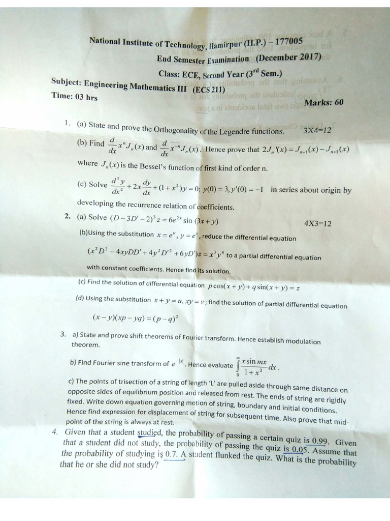 2018,17 ECE Sem 3 Que Papers | PDF