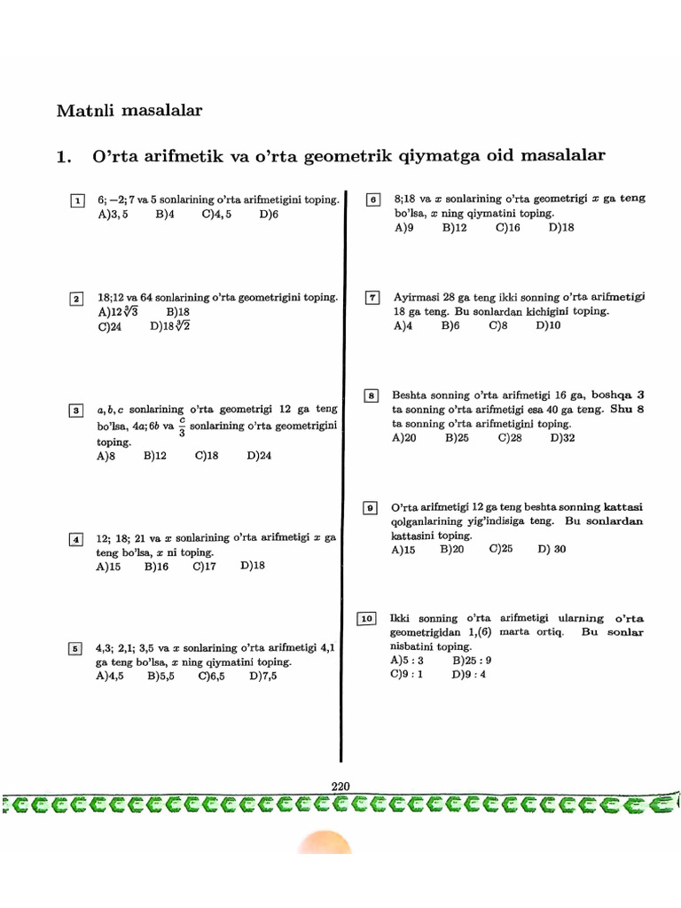 Matnli Masalalar Vazifa | PDF