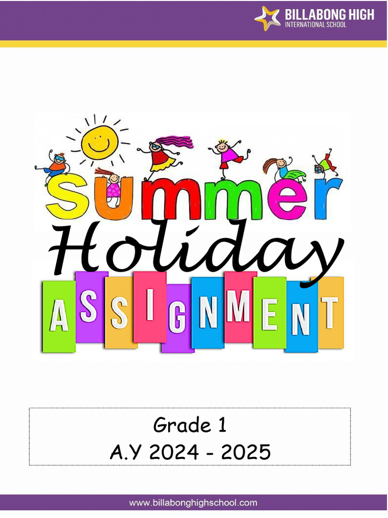 Grade 1 Holiday Homework.. | PDF | Cognition