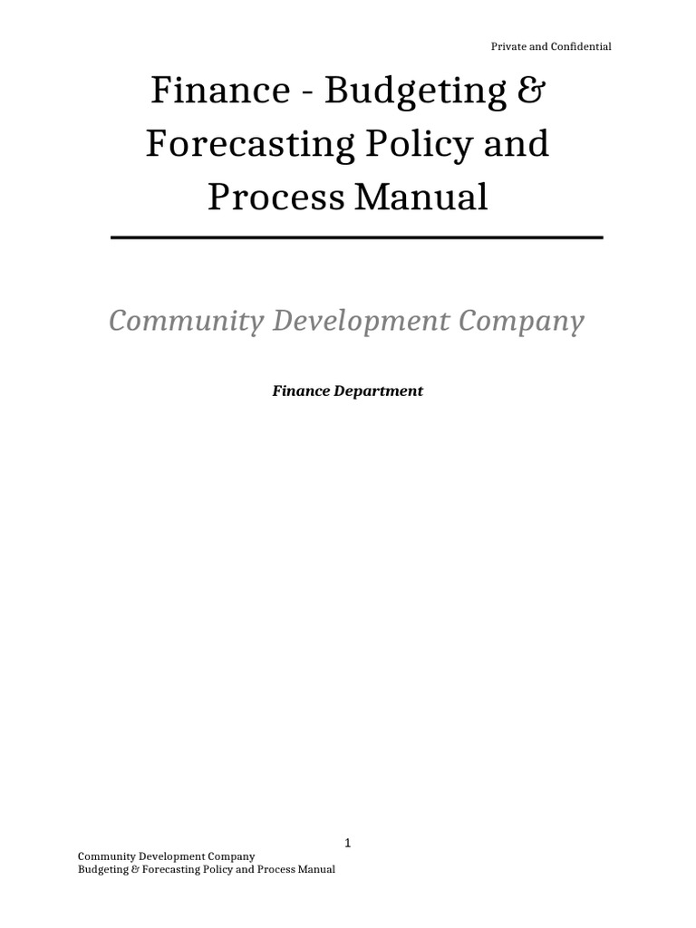Company A - Budgeting Forecasting PP Manual | PDF | Budget | Banks