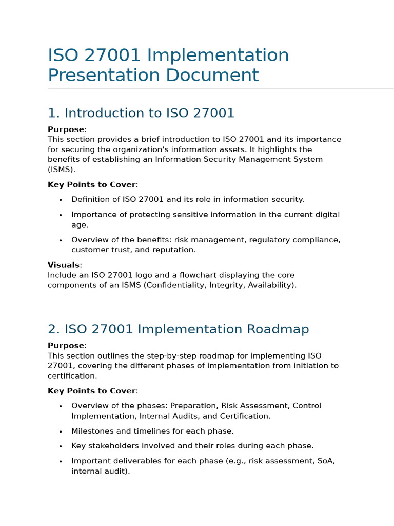 ISO 27001 Implementation Guide | PDF | Risk | Audit