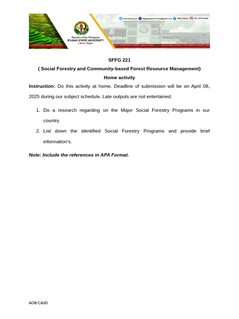 SFFG 221 Home Activity | PDF