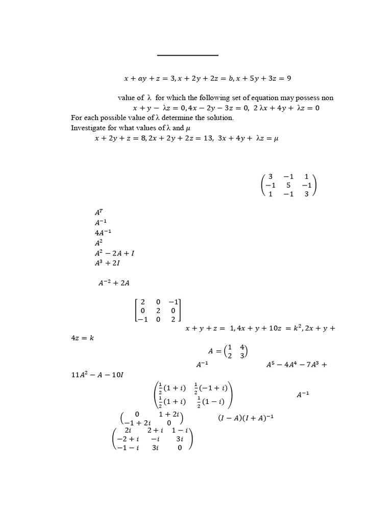 LA Assignment | PDF | Eigenvalues And Eigenvectors | Matrix (Mathematics)