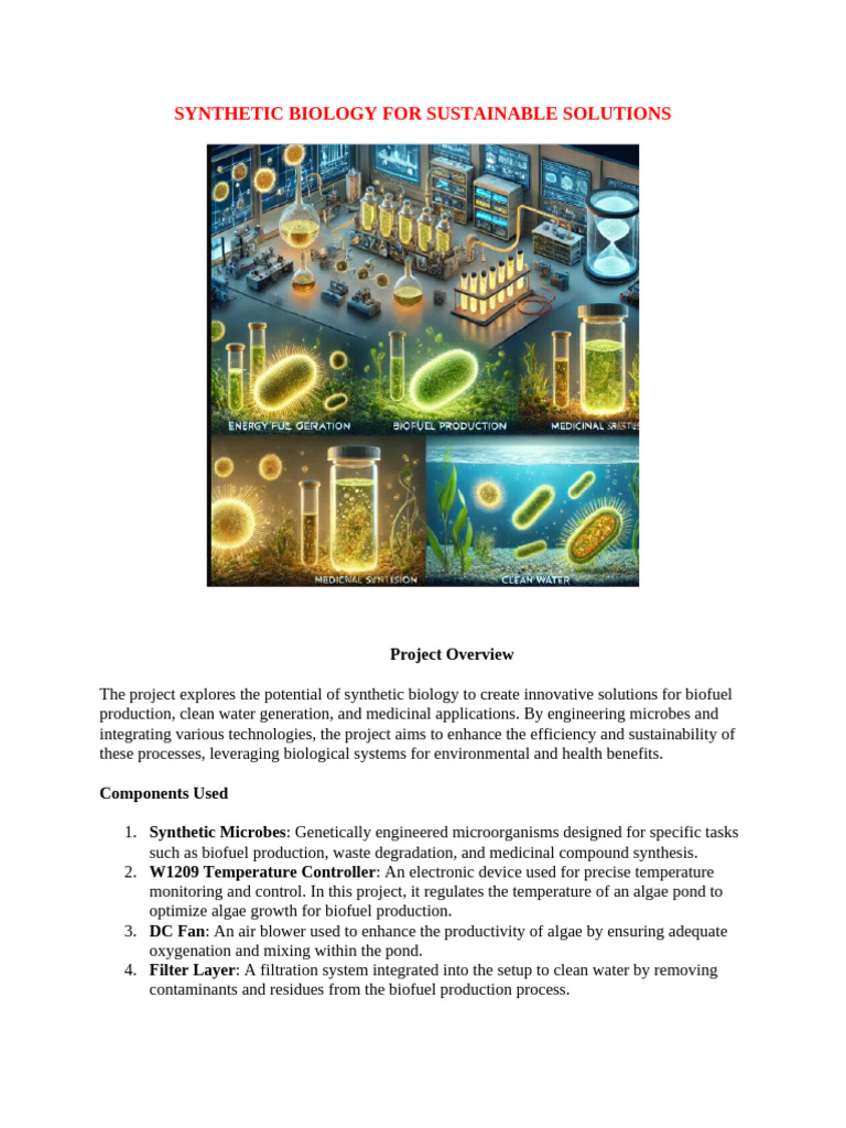 Synthetic Biology for Sustainable Solutions (1) | PDF | Biofuel ...
