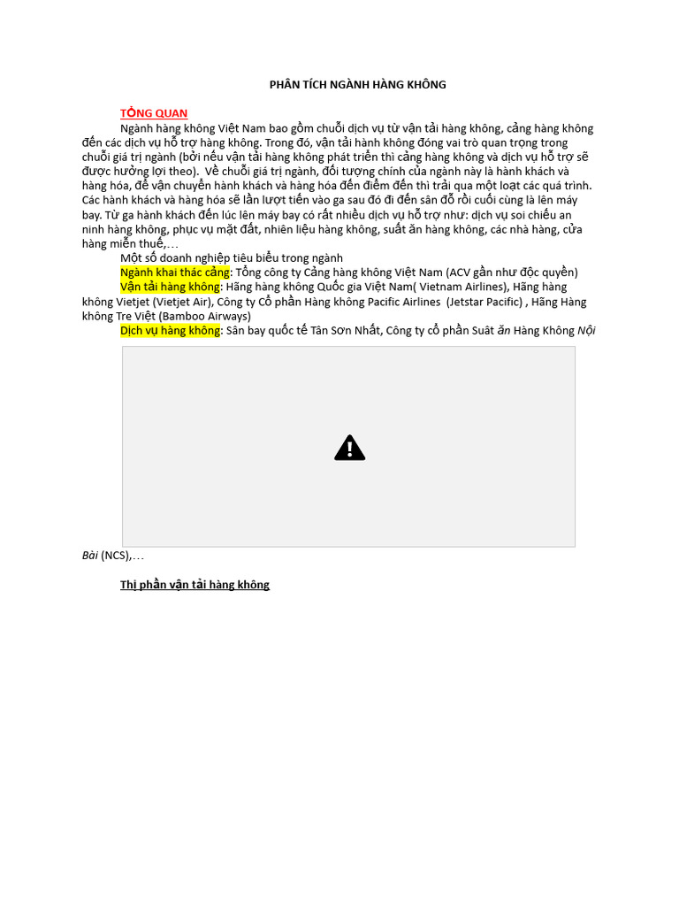 Phan Tich Nganh Hang Khong | PDF