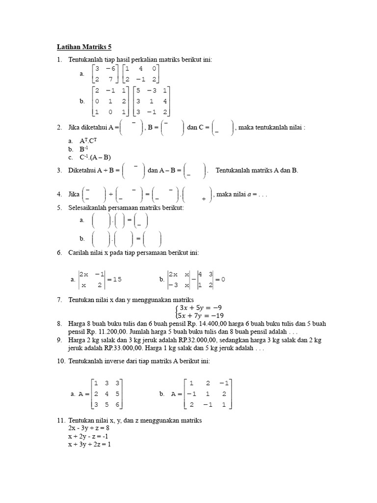 Latihan Matriks 5 | PDF