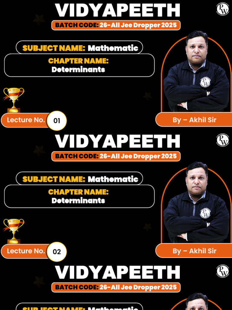 Maaster PPT_00_Determinants_Math_All JEE Dropper_Akhil Sir_Ravi Kumar | PDF | Matrix ...
