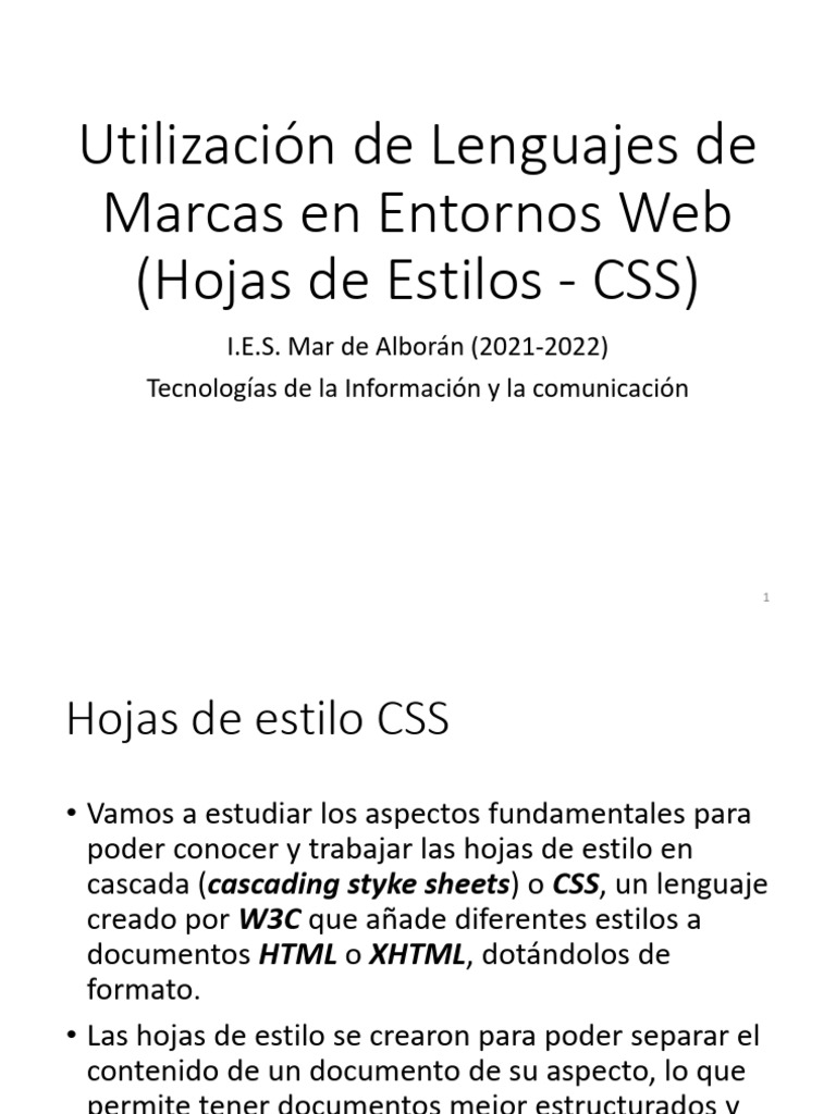 2.5. Hojas de Estilos (CSS) | PDF | HTML | Estándares del consorcio World Wide Web