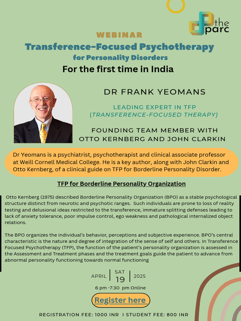 Transference-Focused Therapy With DR Frank Yoemans | PDF