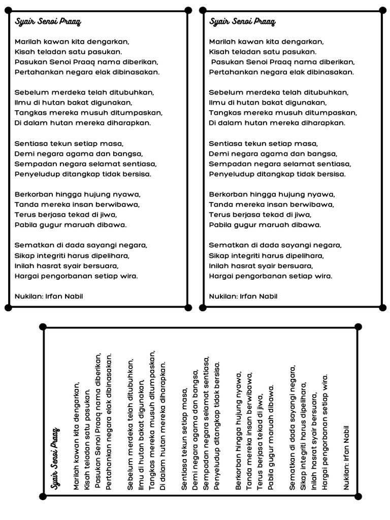 Syair Senoi Praaq | PDF