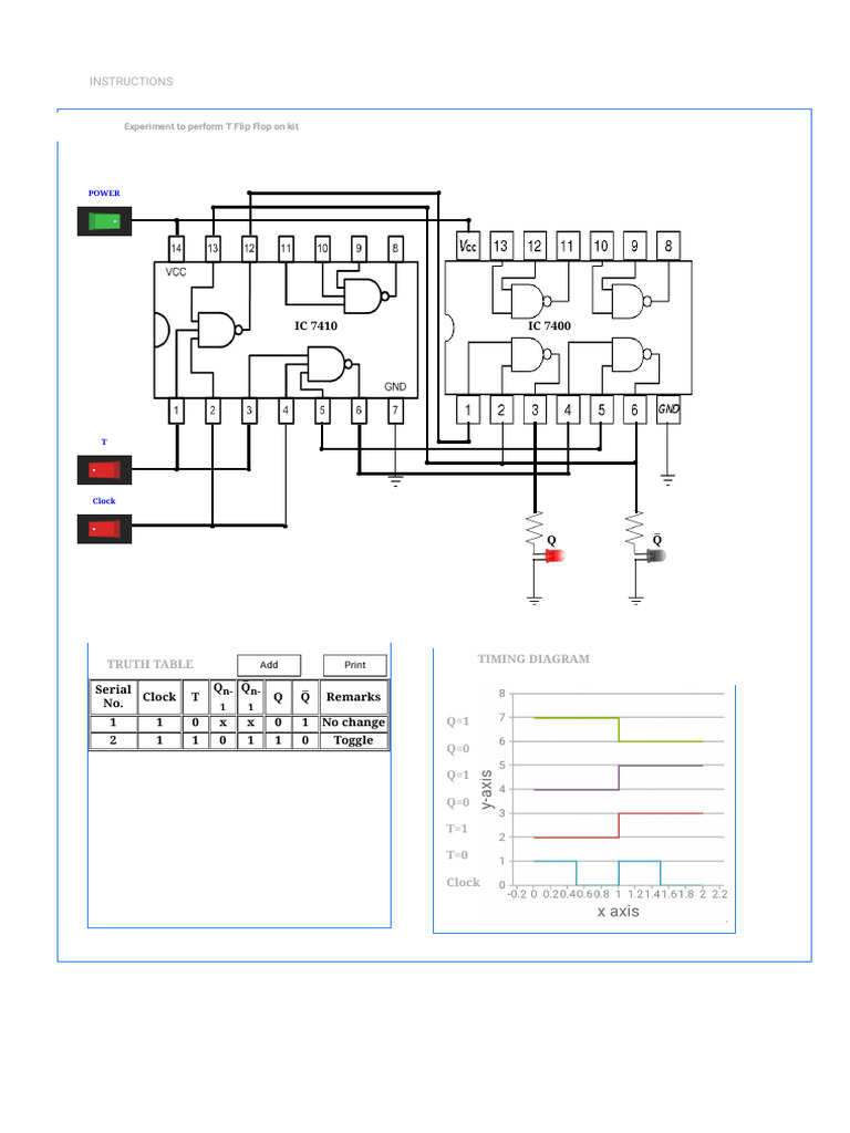 T Flip Flop Experiment Instructions | PDF