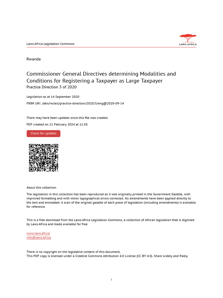 Commissioner General Directives Determining Modalities and Conditions ...