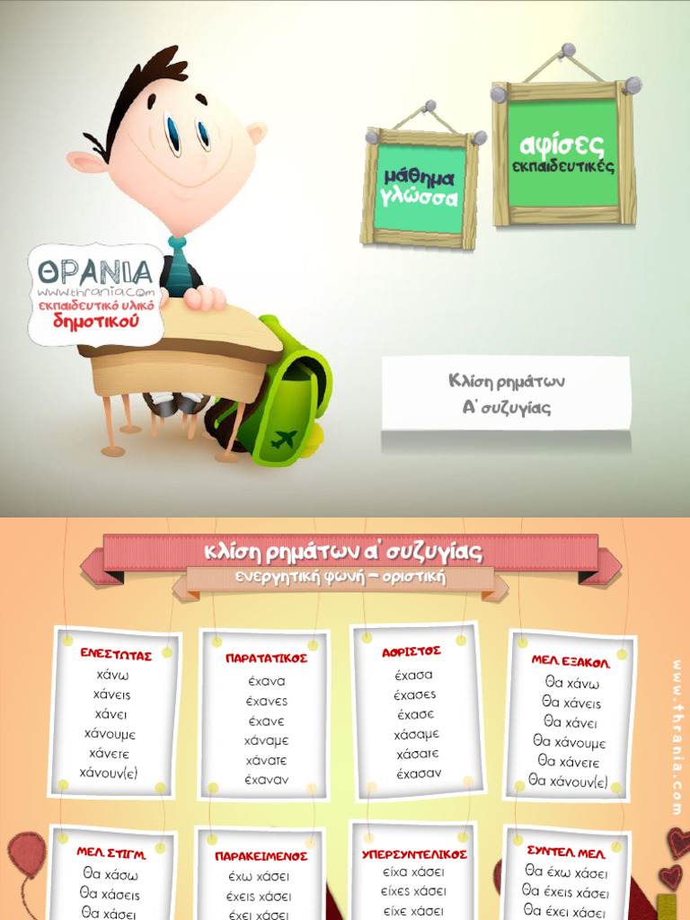Κλίση ρημάτων Α' συζυγίας | PDF