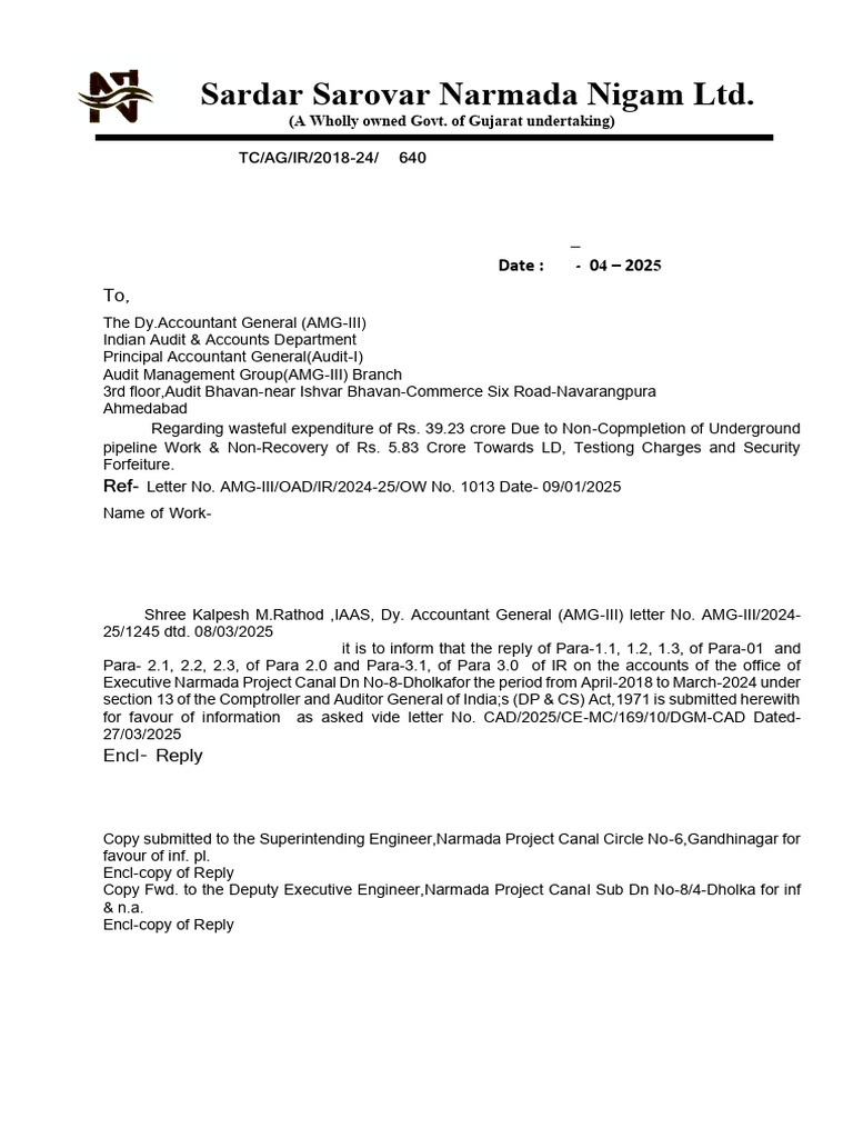 FWD Letter of A G Compliance To AG | PDF