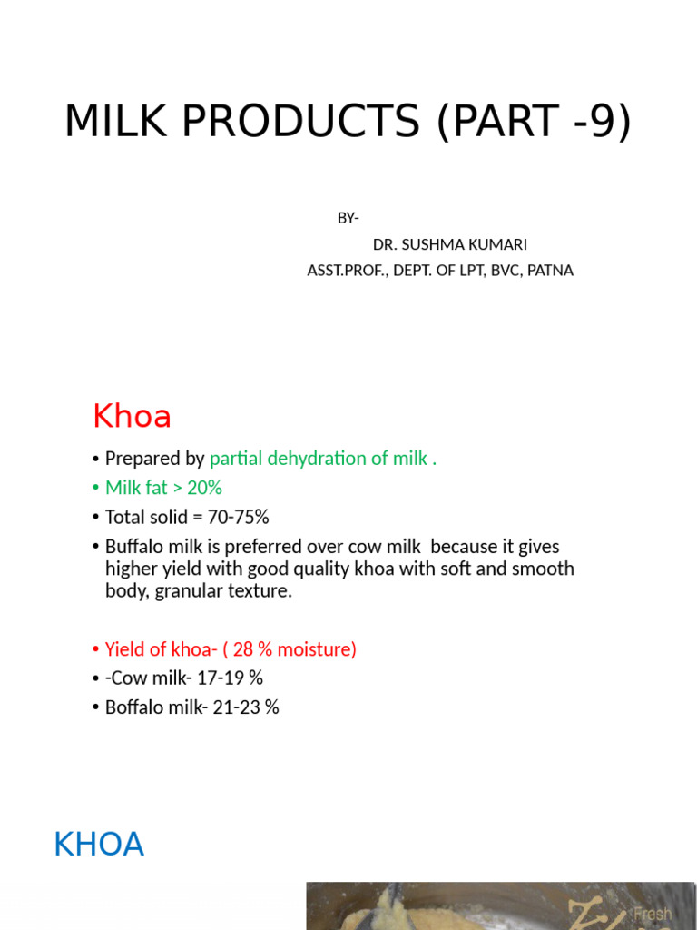 Milk Products: Khoa and Powder Methods | PDF
