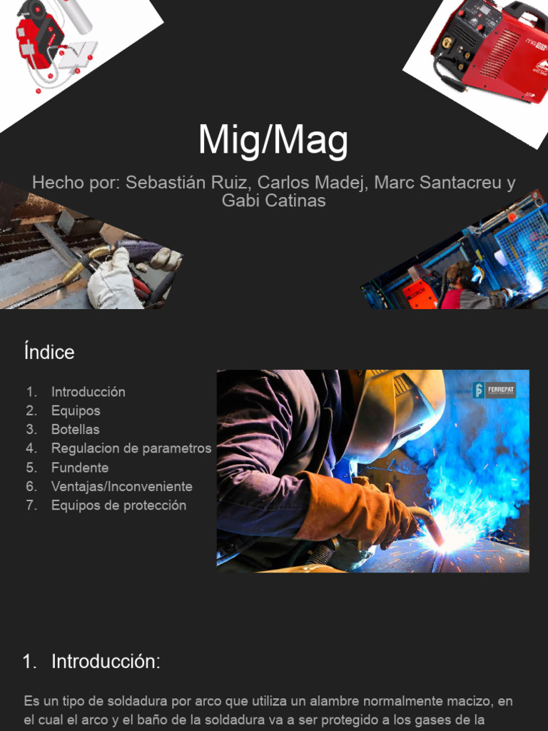 Presentacion Soldadura Mig-Mag | PDF | Soldadura | Construcción