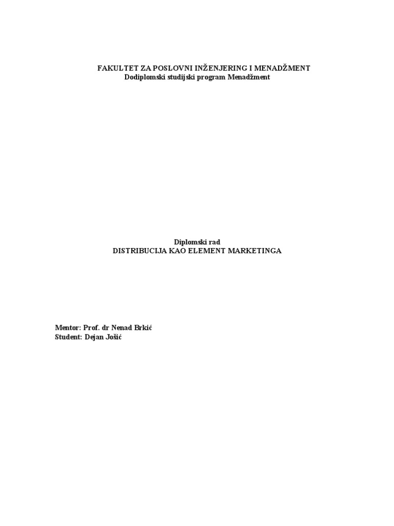 Distribucija Kao Element Marketing A | PDF