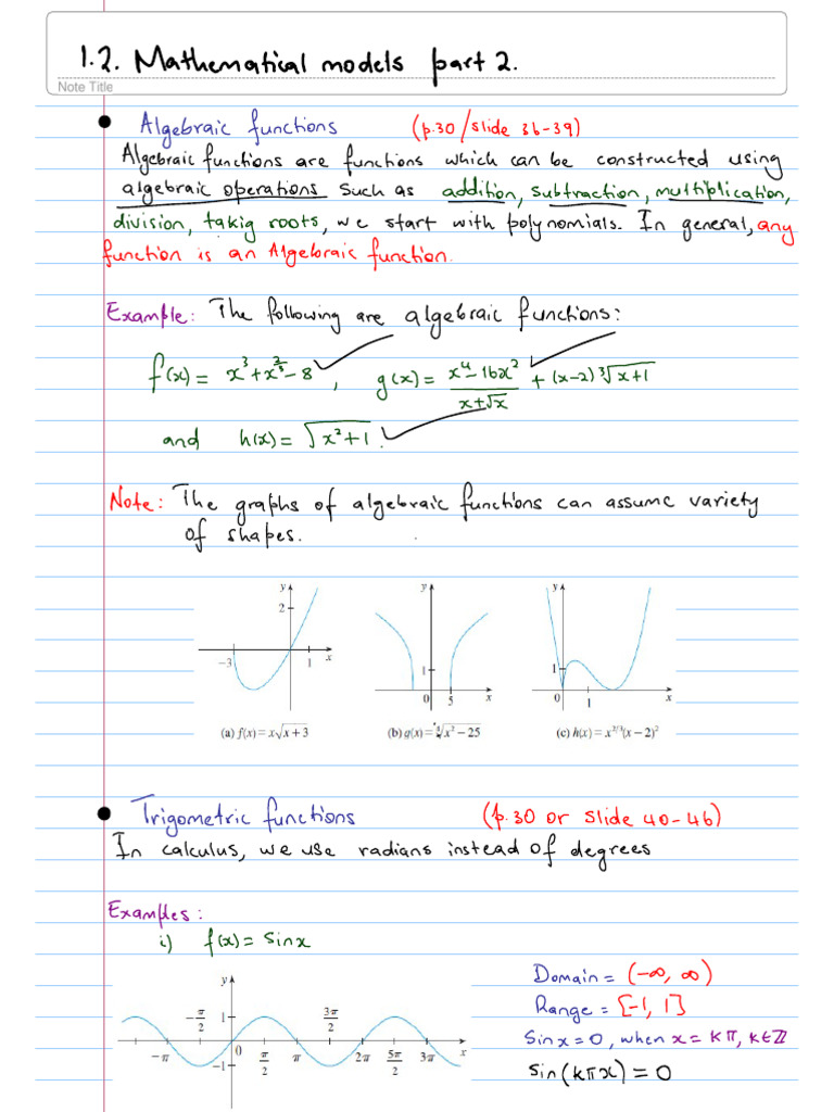 Mathematical Models-A Catalog of Essential Functions Part 2 | PDF