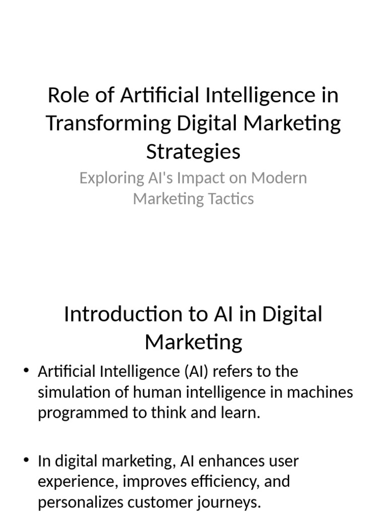 AI's Impact on Digital Marketing Strategies | PDF