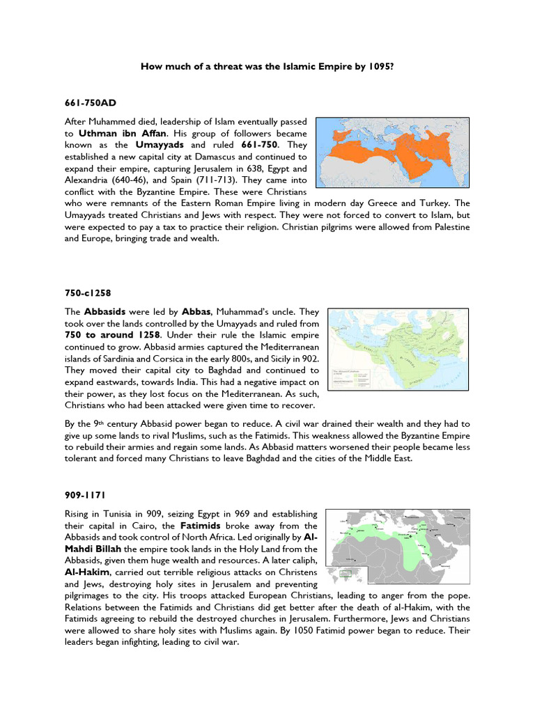 The Rise of Islam Info | PDF | Caliphate | Middle Ages