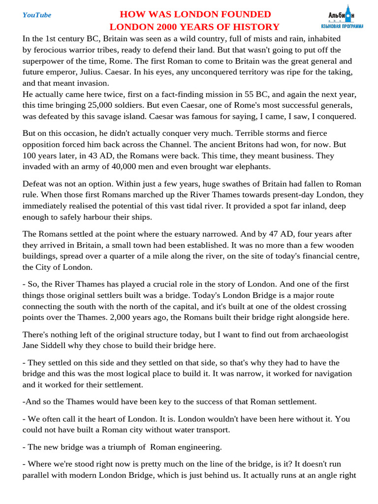 How Was London Founded History | PDF | Ancient Rome