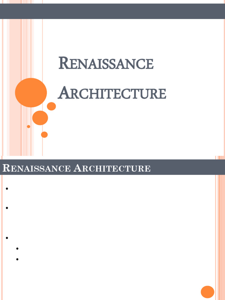 Part I-Topic 1-Renaissance Architecture | PDF | Renaissance | Architectural Elements