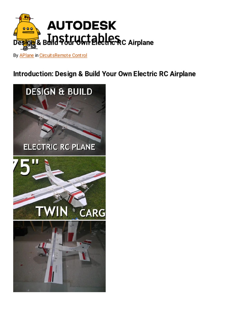 Build Your Own Electric RC Airplane | PDF | Airplane | Aerospace