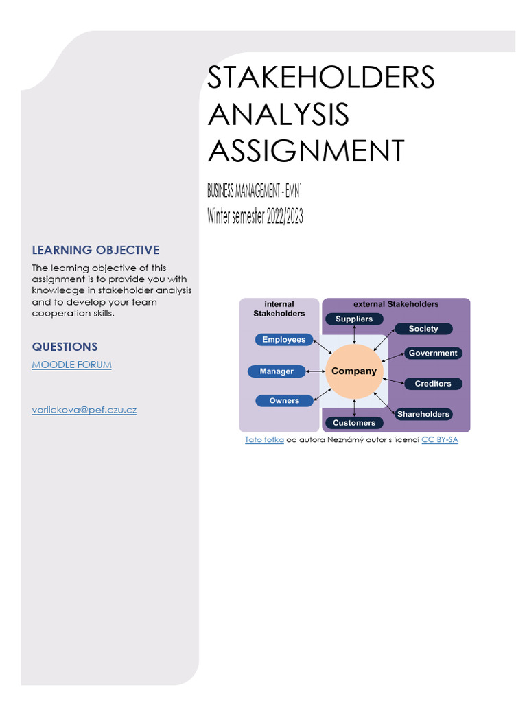Stakeholders Analysis Assignment (Mod) | PDF | Cognition