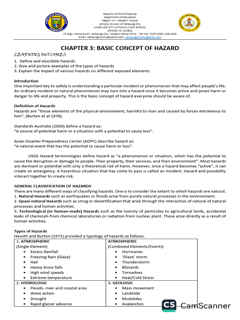 Chapter 3 Basic Concept of Hazard1 | PDF | Natural Disasters | Hazards