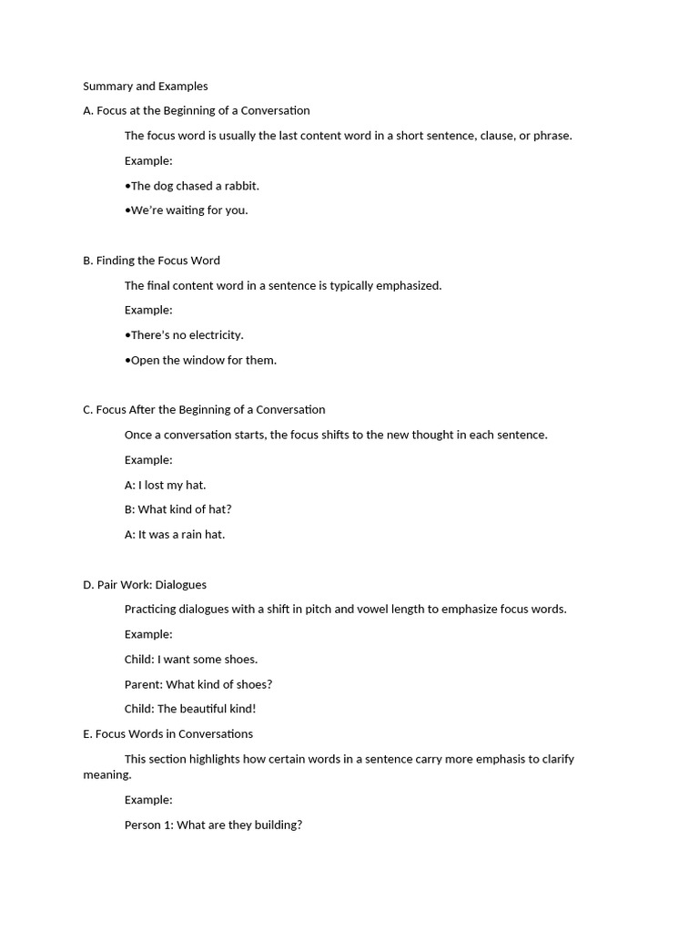 Summary and Examples of Clear Speech | PDF