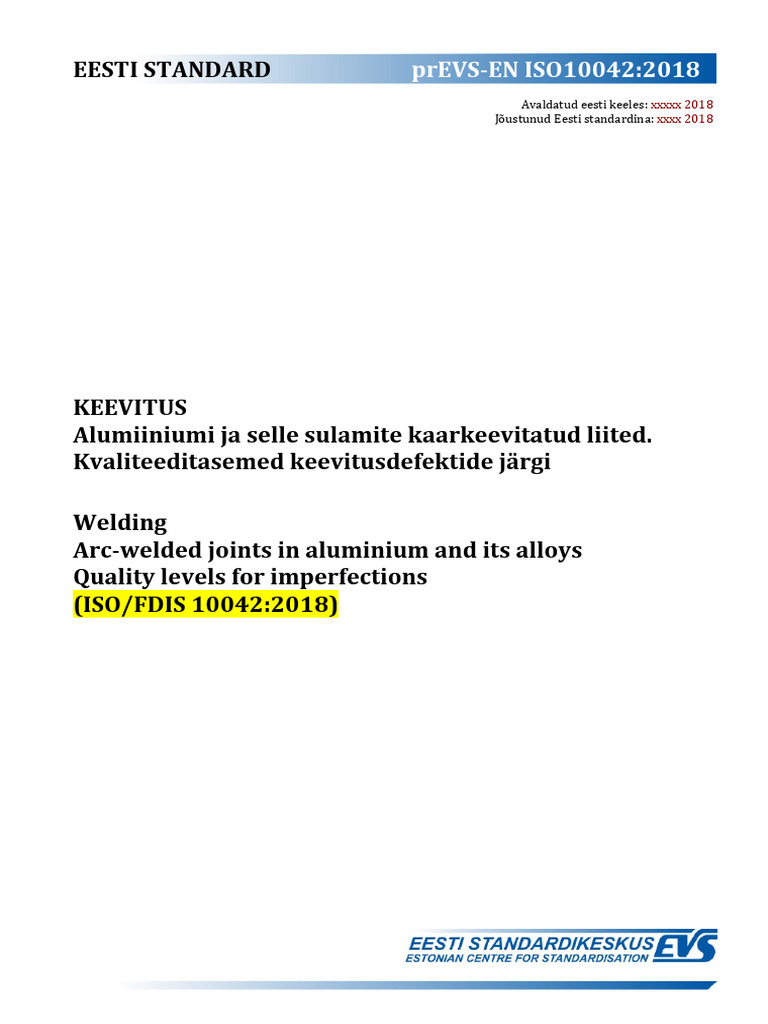 Prevs-En Iso 10042 | PDF