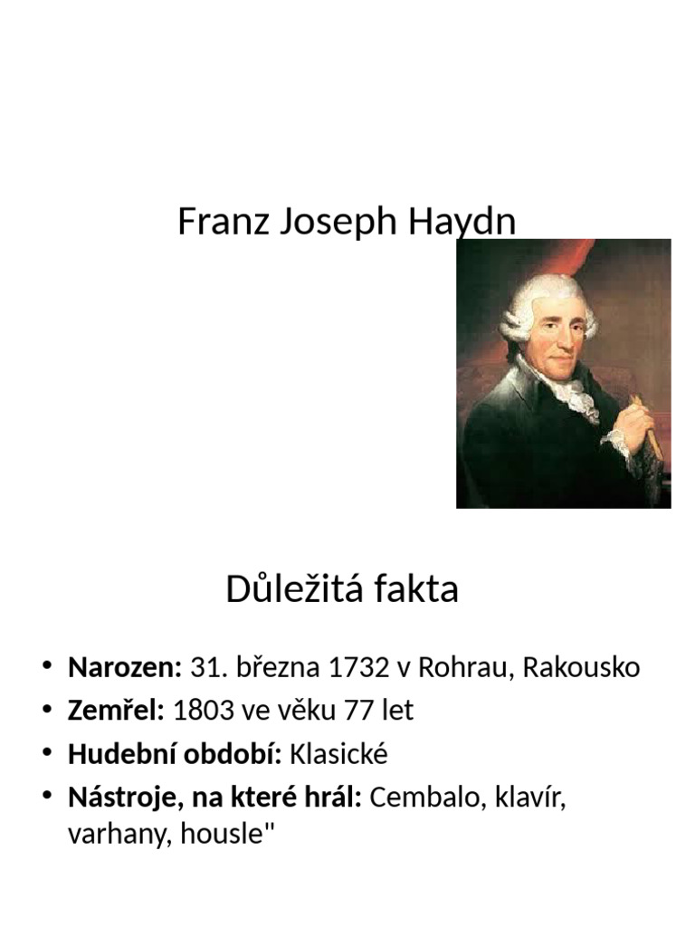 Franz Joseph Haydn - Czech | PDF