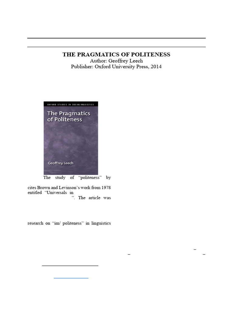 11 - Lê H U L C - The Pragmatics of Politeness-5001-11602 - Article ...