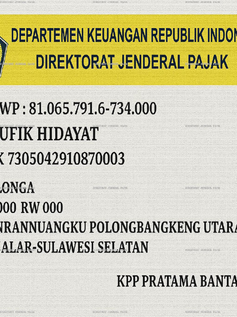 NPWP With Watermark | PDF