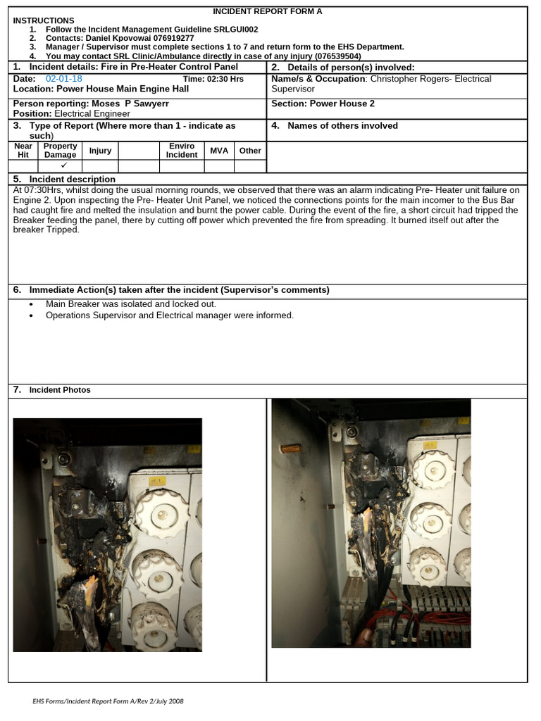 SRL Incident Report Pre-Heater Unit | PDF | Personal Protective ...
