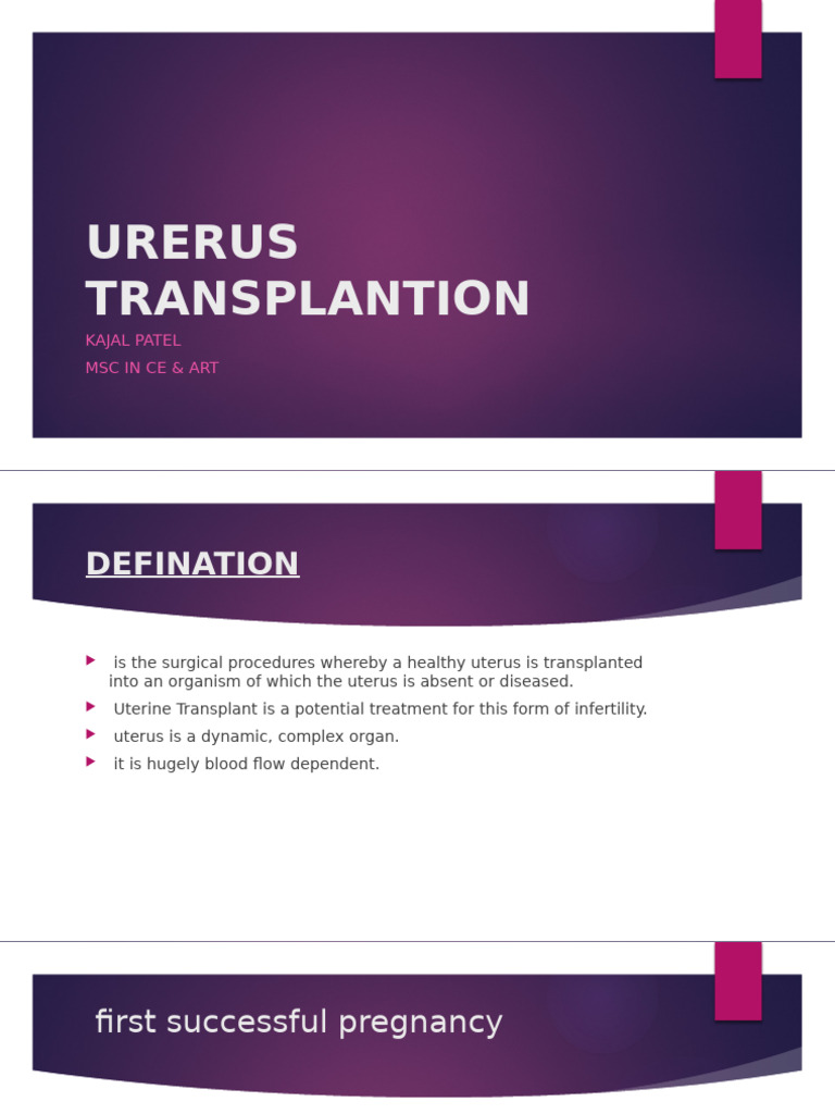 Uterus Transplantation | PDF | Uterus | Organ Transplantation