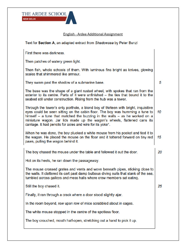 English Additional Assignment 6th March 2025 | PDF