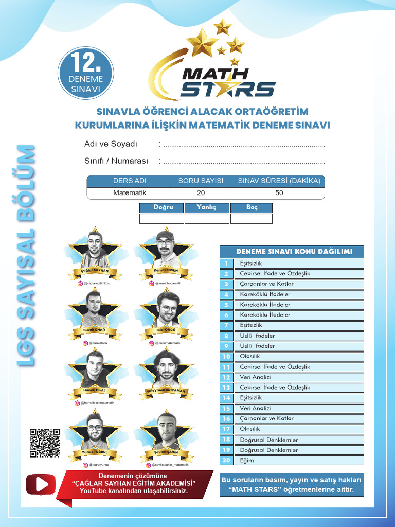 12.DENEME SINAVI | PDF