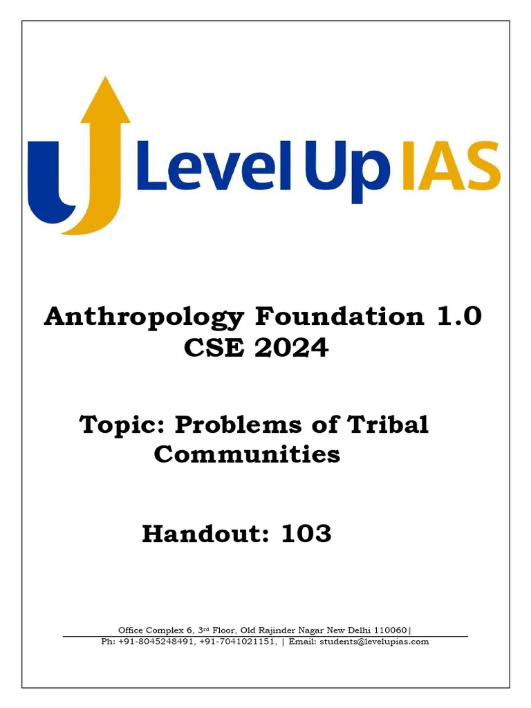 103 Problems of Tribal Communities - 250325 - 210039 | PDF | Economies