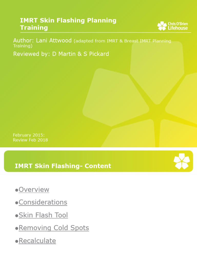 IMRT Skin Flashing Planning Guide | PDF | Radiation Therapy
