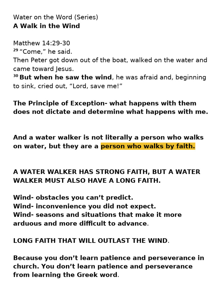A Walk in The Wind OUTLINE | PDF